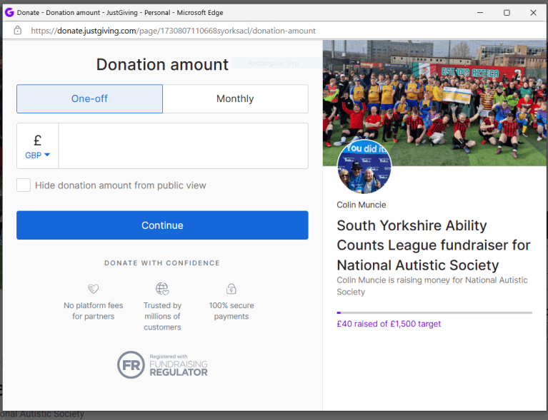 Christmas appeal 2024/25 – South Yorkshire Ability Counts League